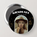 Black Gold Elegant Pin Education Graduation Party | Zazzle