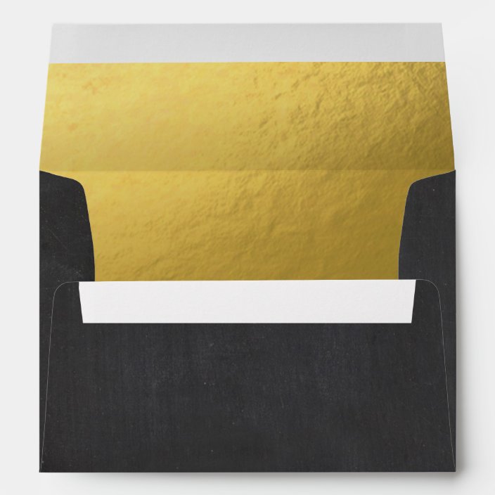 Black Gold Envelope Elegant Modern Birthday | Zazzle.com
