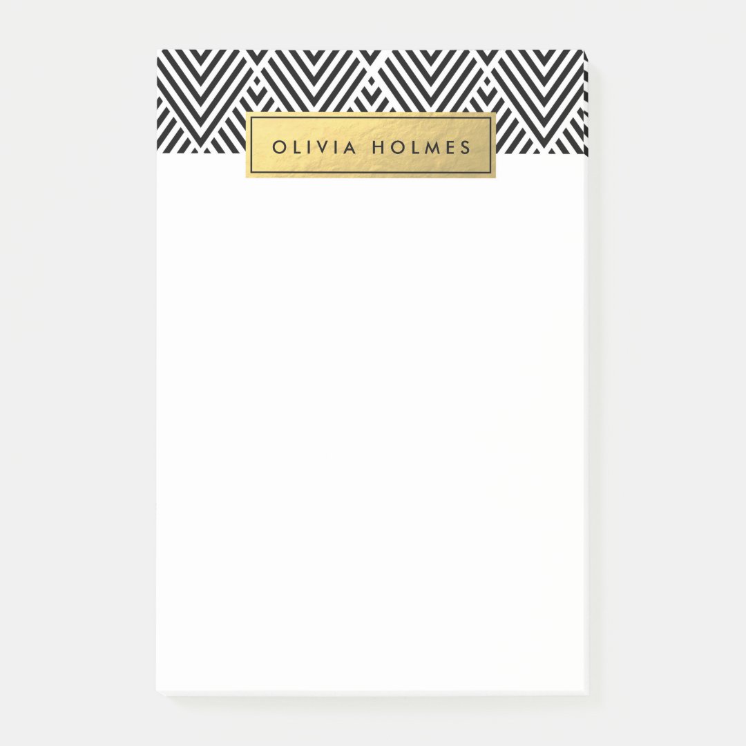 Black & Gold Faux Foil Chevron Pattern Post-it Notes | Zazzle Black & Gold Faux Foil Chevron Pattern Post-it Notes | Zazzle