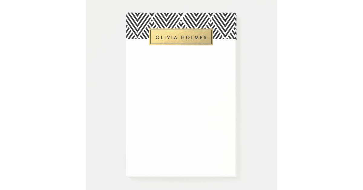 Black & Gold Faux Foil Chevron Pattern Post-it Notes | Zazzle Black & Gold Faux Foil Chevron Pattern Post-it Notes | Zazzle