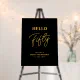 Black & Gold | Fifty Hello 50th Birthday Welcome Foam Board | Zazzle