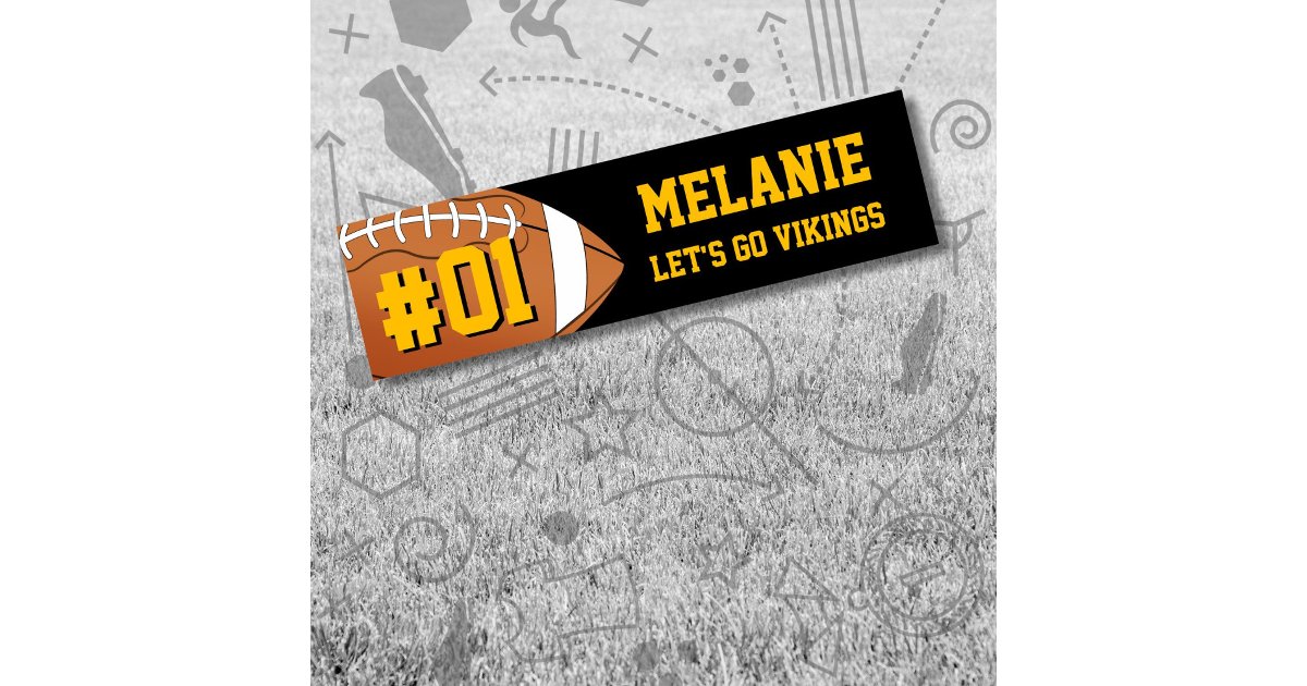 Black Gold Football Team Bumper Sticker | Zazzle