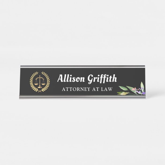 Black Gold Garden Lawyer Attorney Desk Name Plate | Zazzle.com