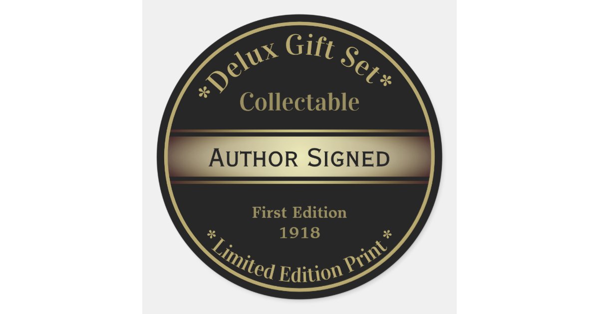 Black Gold Glam Signed Classic Round Sticker | Zazzle