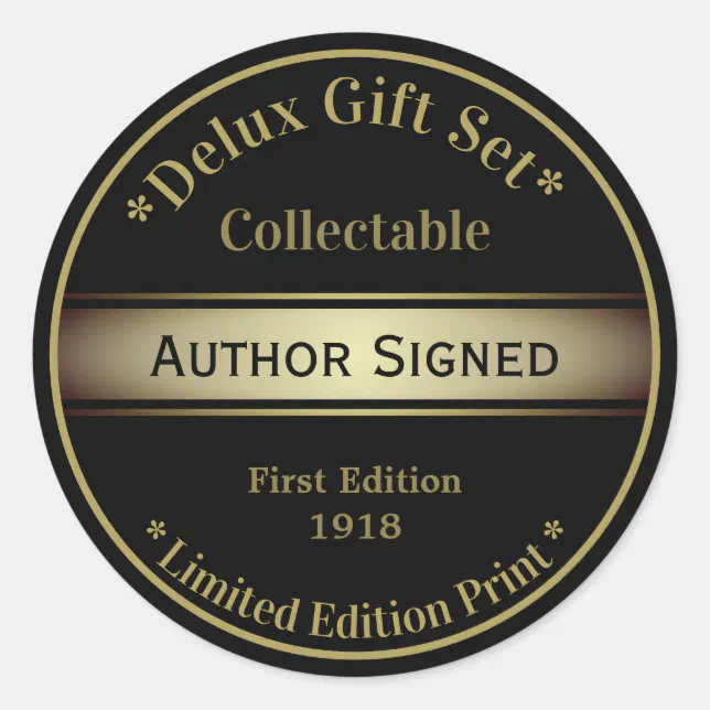 Black Gold Glam Signed Classic Round Sticker | Zazzle