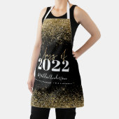 black gold glitter class of graduation modern apron | Zazzle