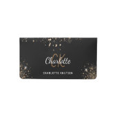 Black gold glitter dust monogram name glitter checkbook cover | Zazzle
