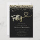Black Gold Glitter Fifty Script 50th Invitation | Zazzle