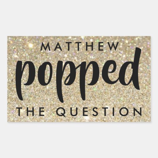 He Popped The Question Sticker | Navy | Zazzle.com
