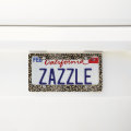 Black Gold Glitter Leopard Print License Plate Frame | Zazzle