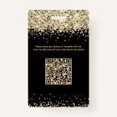 Black & Gold Glitter | VIP Birthday Invitation Badge | Zazzle