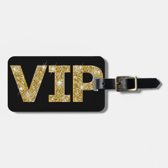 Black & Gold Glitter VIP Luggage Tag | Zazzle.com