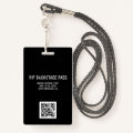 Black Gold Glitter VIP Pass with QR Code ID Badge | Zazzle