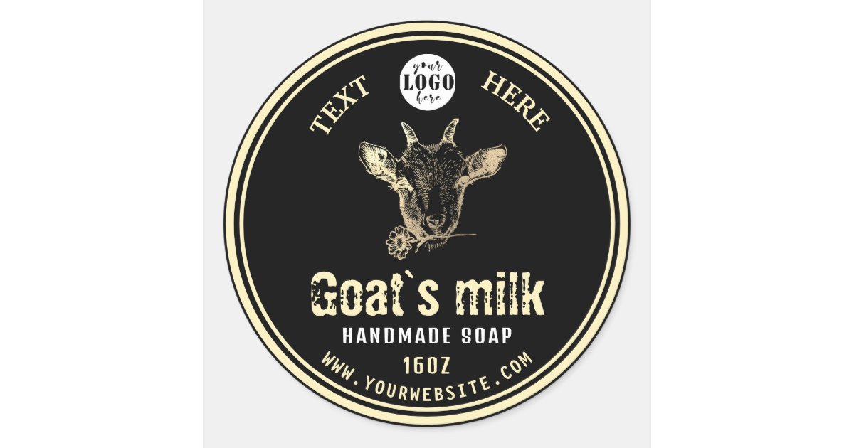 Black Gold Goat's Milk Soap Label | Goat Logo | Zazzle