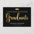 Black Gold Graduate Words of Wisdom Graduation Enclosure Card | Zazzle