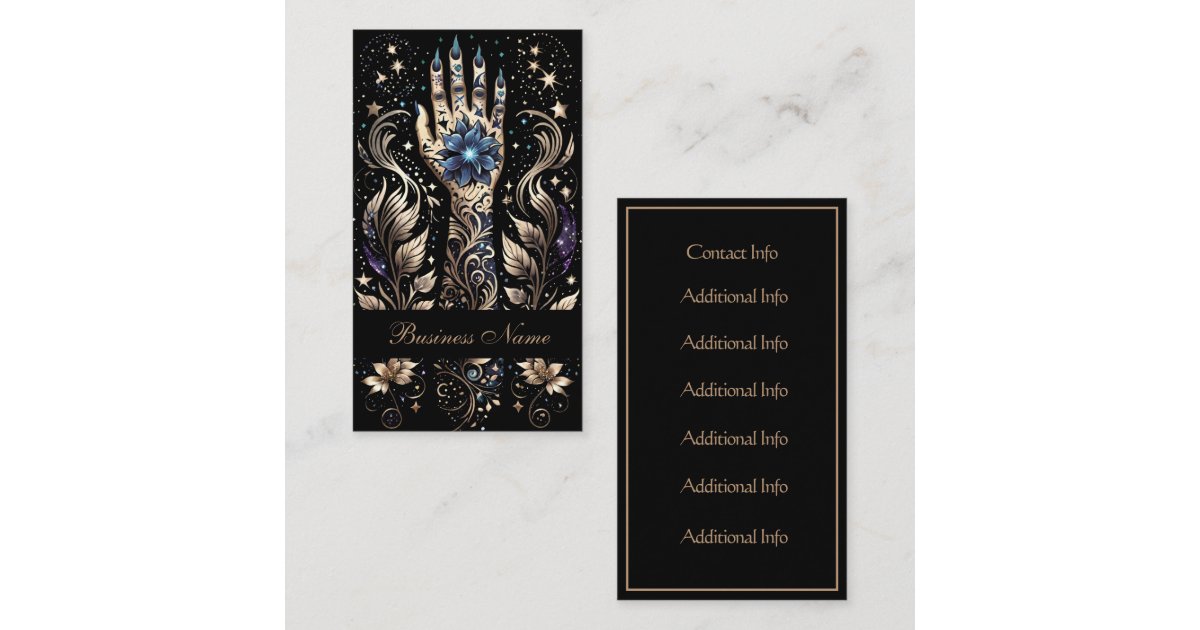 Black & Gold Hand Tattoo Business Card | Zazzle