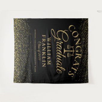 Black Gold Law School Graduation Photo Backdrop | Zazzle