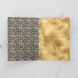 Black Gold Leopard Print Card | Zazzle