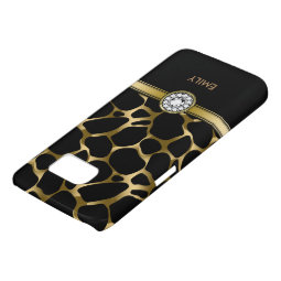 Black & Gold Leopard Print Pattern Case-Mate Samsung Galaxy Case | Zazzle