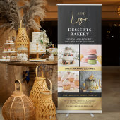 Black & Gold Logo 4 Photos Dessert Bakery Business Retractable Banner ...