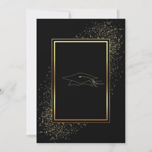 Black Gold Luxury Graduation Invitation Card | Zazzle