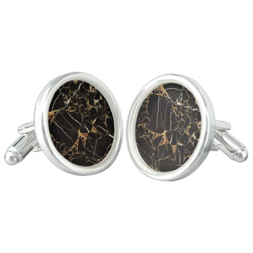 Black Gold Marble - ADD Text if desired Cufflinks | Zazzle