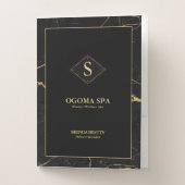 Black & Gold Marble Gold Border Pocket Folder | Zazzle