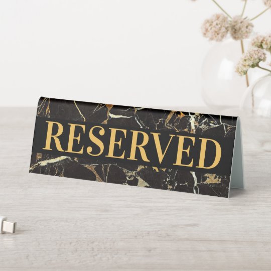 Black Gold Marble Reserved Table Sign | Zazzle.com