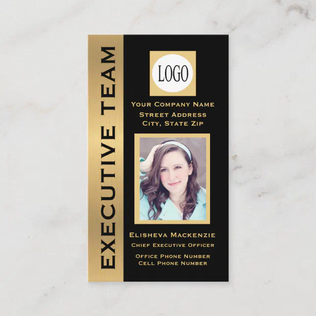 Black Gold Modern Custom Executive Business Card | Zazzle