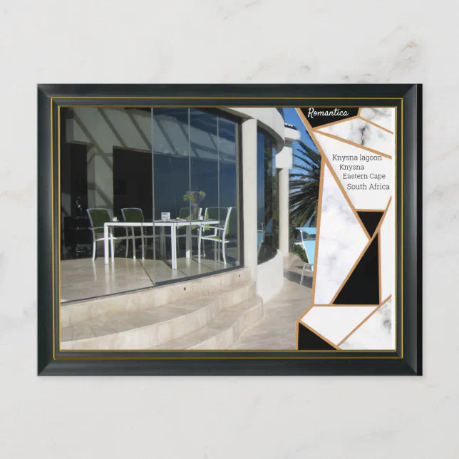 Black Gold Modern Geometric Abstract Postcard | Zazzle