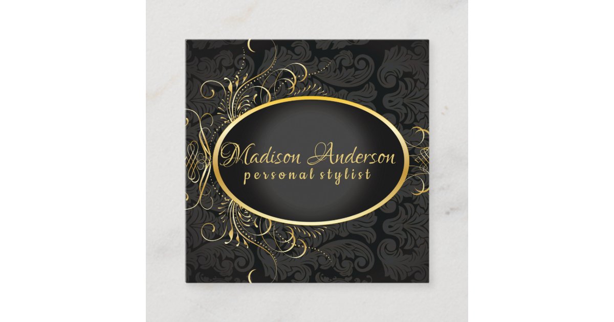 Black gold Monogram Classy Royal Style Card | Zazzle