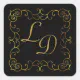 Black & Gold Monogram Sticker Wedding Stickers | Zazzle