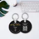 Black & Gold Notary QR Code Logo Business Promo Keychain | Zazzle
