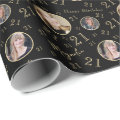 Black Gold Number Photo 21st Birthday Wrapping Paper | Zazzle