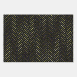 Black Gold Pattern Wrapping Paper Sheets | Zazzle