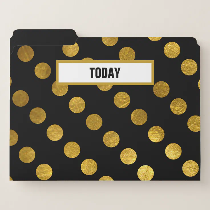 Black & Gold Patterns File Folder | Zazzle