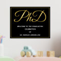 Black Gold PhD Graduation Welcome Foil Prints | Zazzle