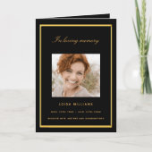Black gold photo funeral program | Zazzle