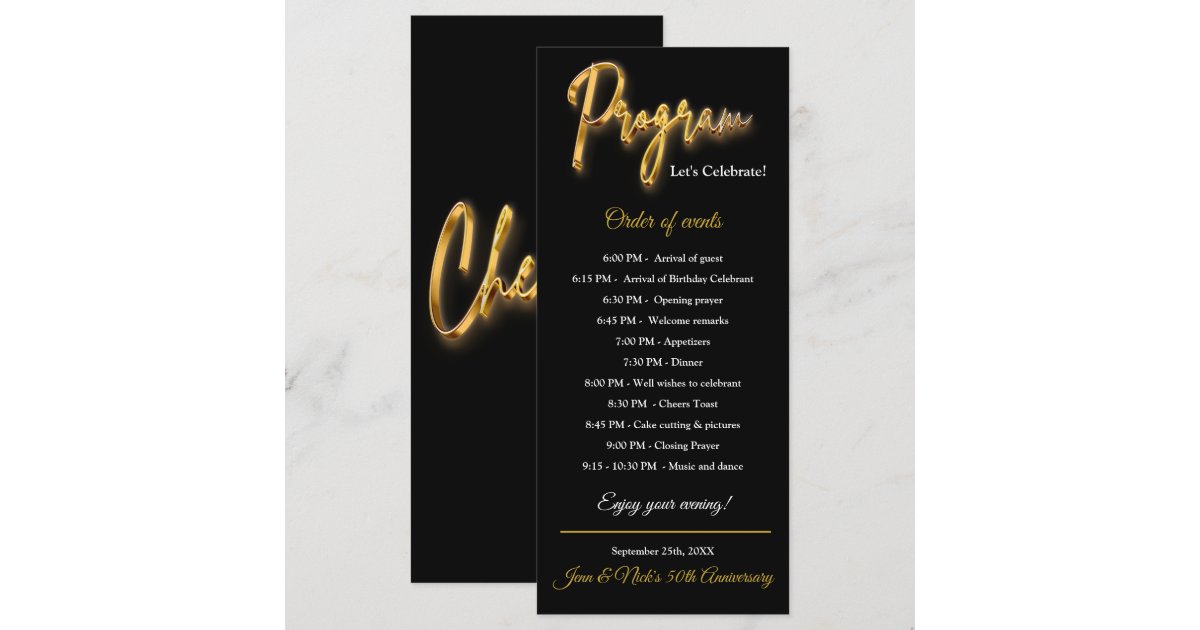 Black & Gold Program 3d Gold Tex Minimalist Design | Zazzle
