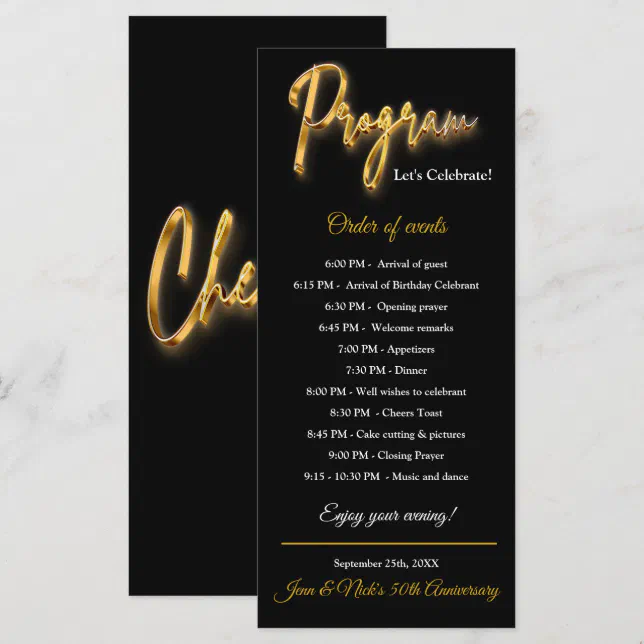Black & Gold Program 3d Gold Tex Minimalist Design | Zazzle
