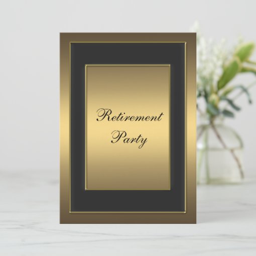 Black Gold Retirement Party Invitation | Zazzle