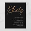 Black gold script budget 60th birthday invitation | Zazzle