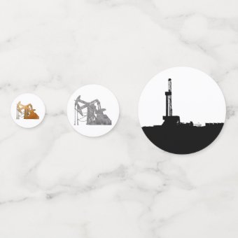 Black, Gold, Silver Oilfield Themed Confetti | Zazzle