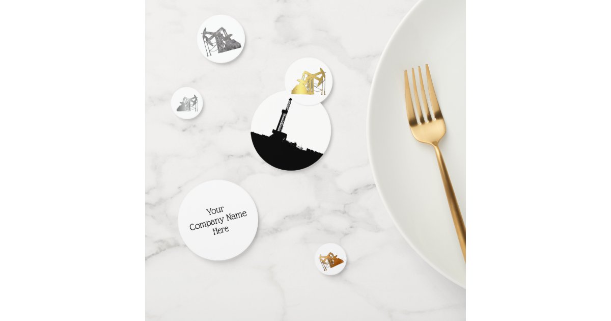 Black, Gold, Silver Oilfield Themed Confetti | Zazzle