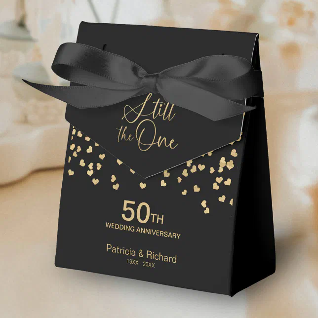 Black Gold Still The One Wedding Vow Renewal Favor Boxes | Zazzle