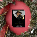 Black Gold Tassel Cap Photo Graduation Party Foil Invitation | Zazzle