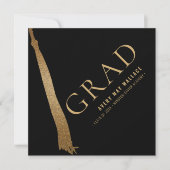 Black Gold Tassel Unique Graduation Custom Photo Invitation | Zazzle