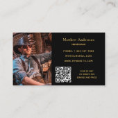Black gold tools home repairs photo QR code Business Card | Zazzle