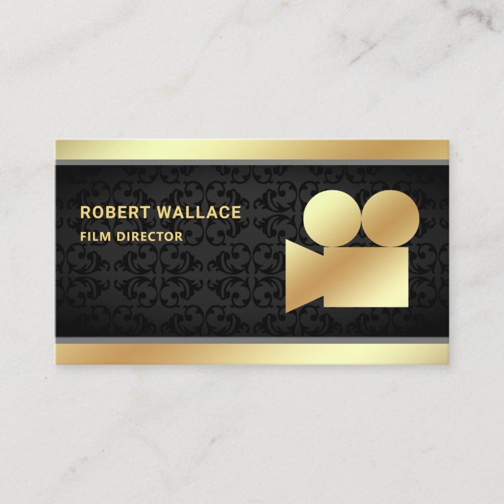 Black Gold Video Camera Professional Film Director Business Card | Zazzle