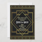Black Gold vintage Great gatsby graduation party Invitation | Zazzle